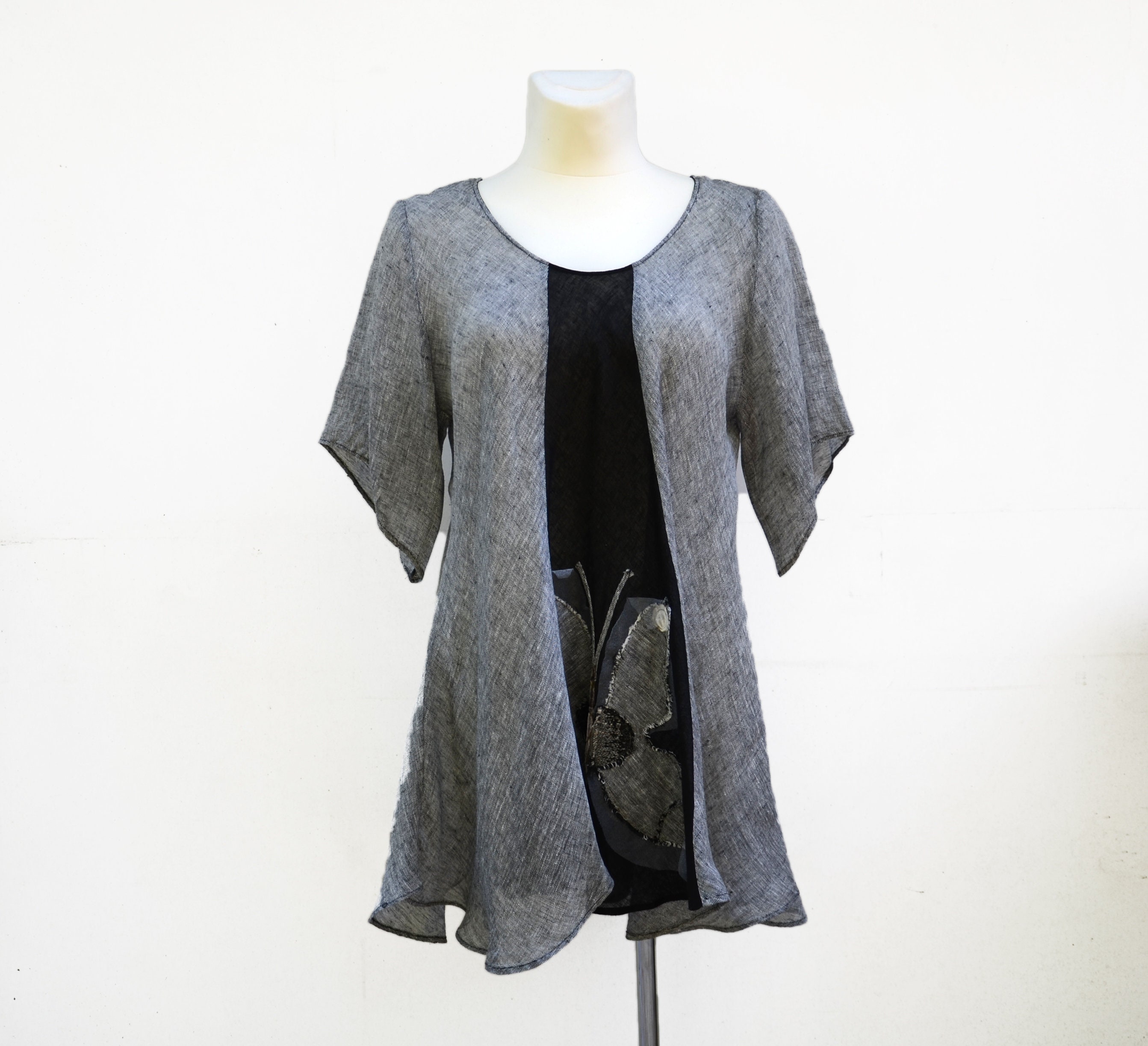 Plus Size LINEN Tunic XL Extra Large Hemp Flax Unique Tank - Etsy