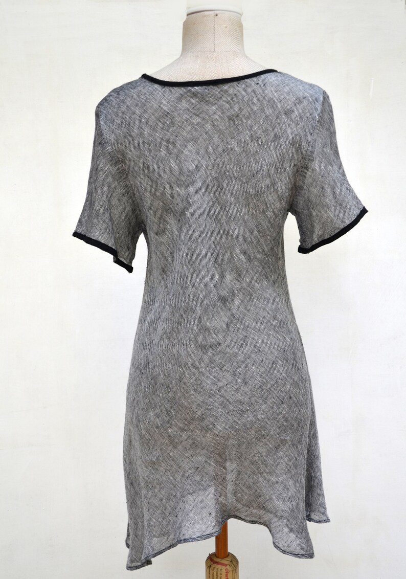 Long Light Linen Tunic Tank Applique by ZOJKA S Size Eco Hand - Etsy