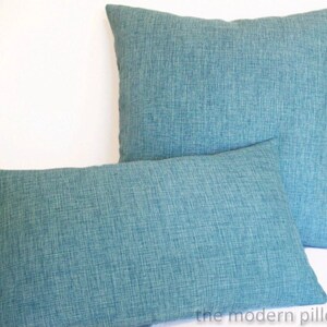 Aqua Blue Cosmo Linen Decorative Throw Pillow Cover / Pillow Case ...