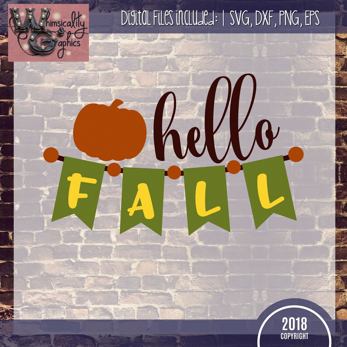 Hello Fall Banner Svg Dxf Png Eps Sublimation Instant Download | Etsy