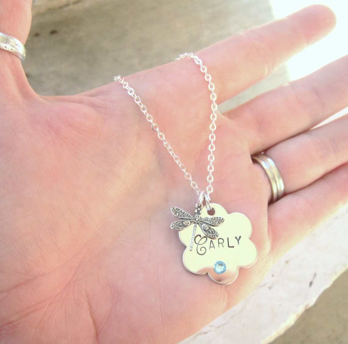 Girl's Personalized Necklace.children's Birthstone - Etsy