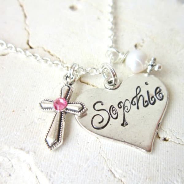 Girls Cross Necklace - Etsy