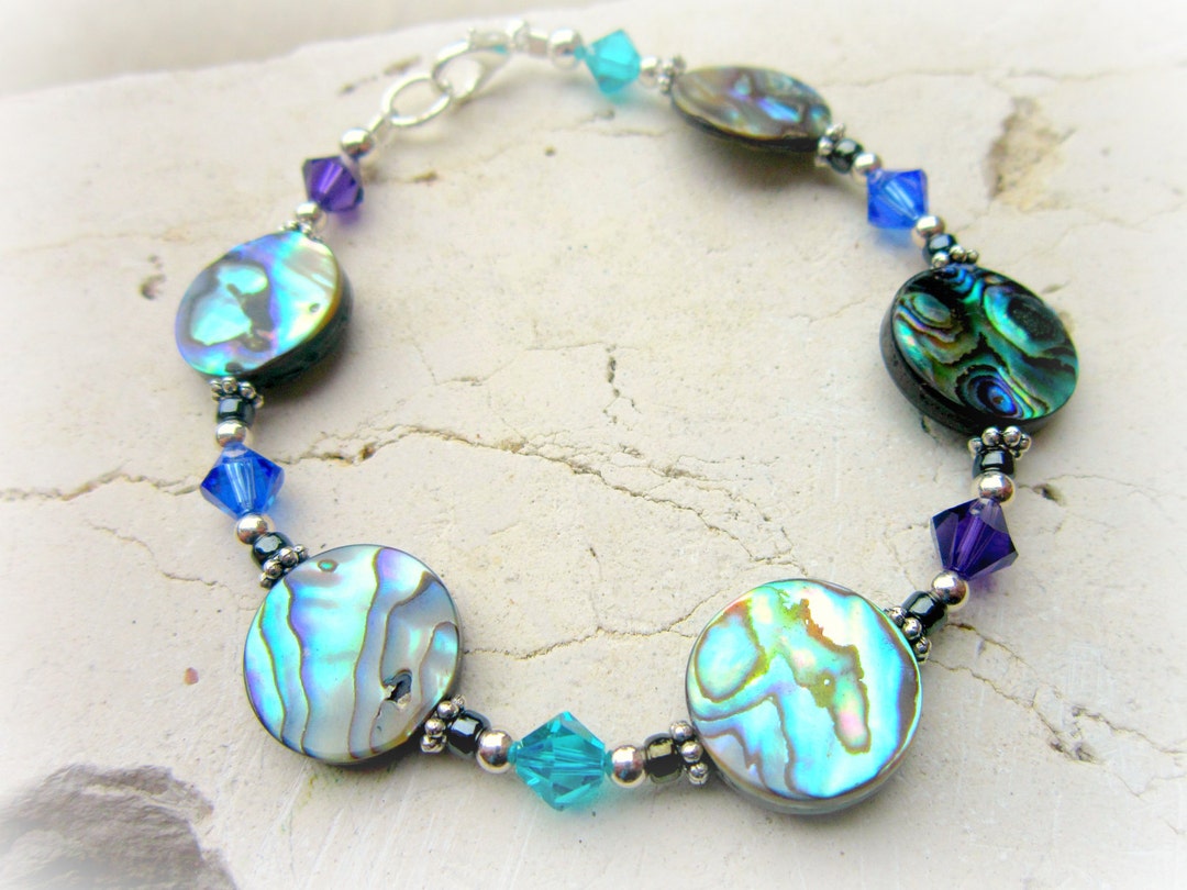 Rainbow Abalone Bracelet. Paua Shell Bracelet. Paua Jewelry. Abalone ...