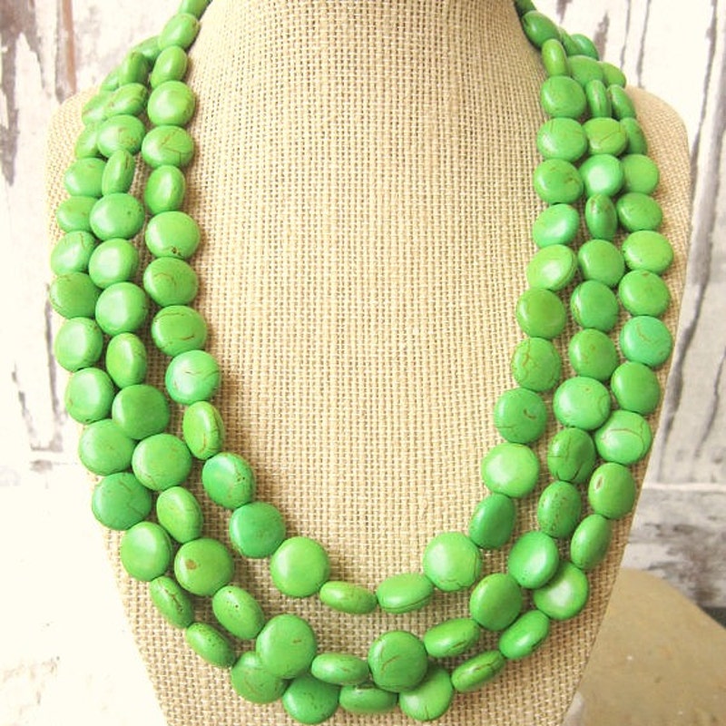 Lime Green Necklace - Etsy