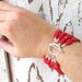 Multi Strand Red Bracelet. Red Howlite Bracelet. Red Semi - Etsy