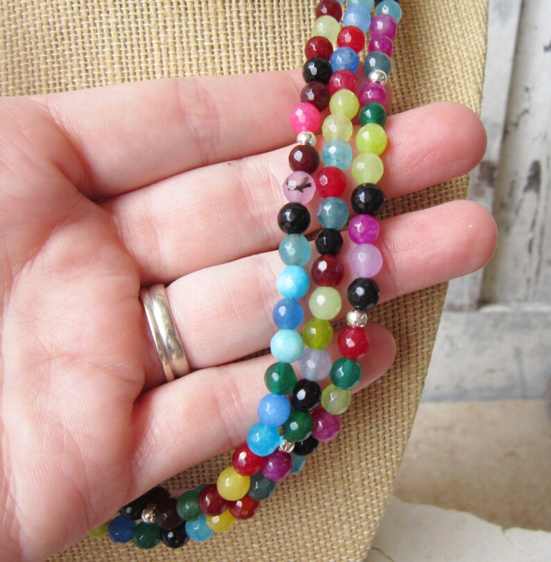 Multi Color Jade Necklace.colorful Necklace.statement - Etsy