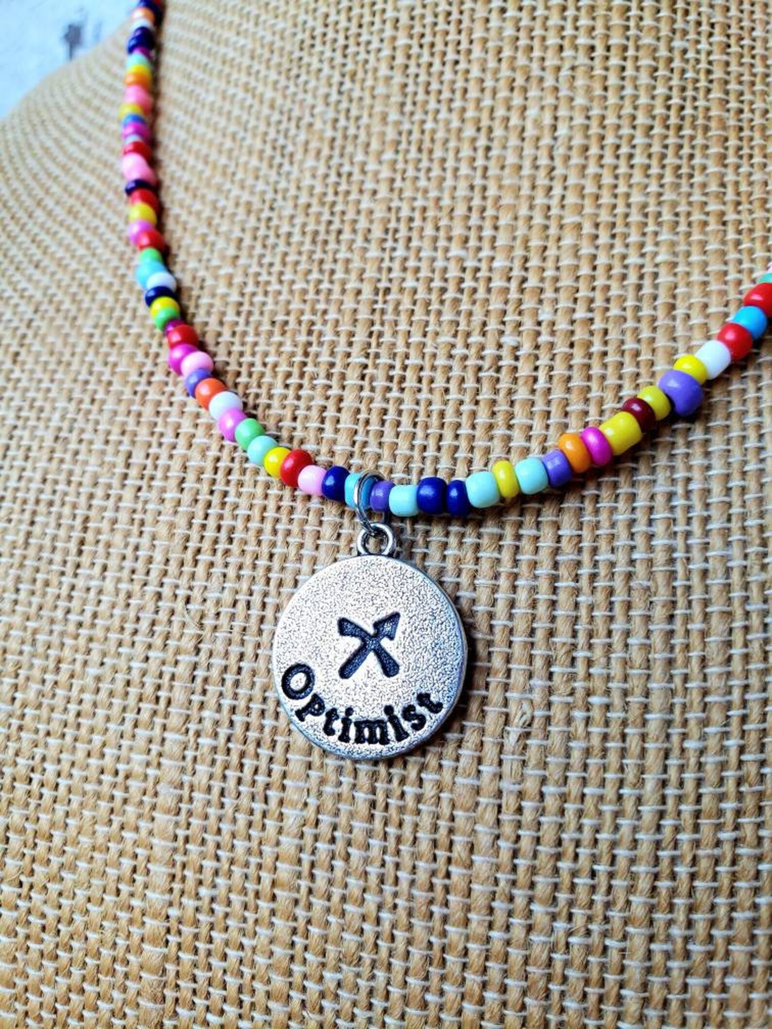 Colorful Beaded Choker With Zodiac Pendant. Multi Color Zodiac Necklace ...
