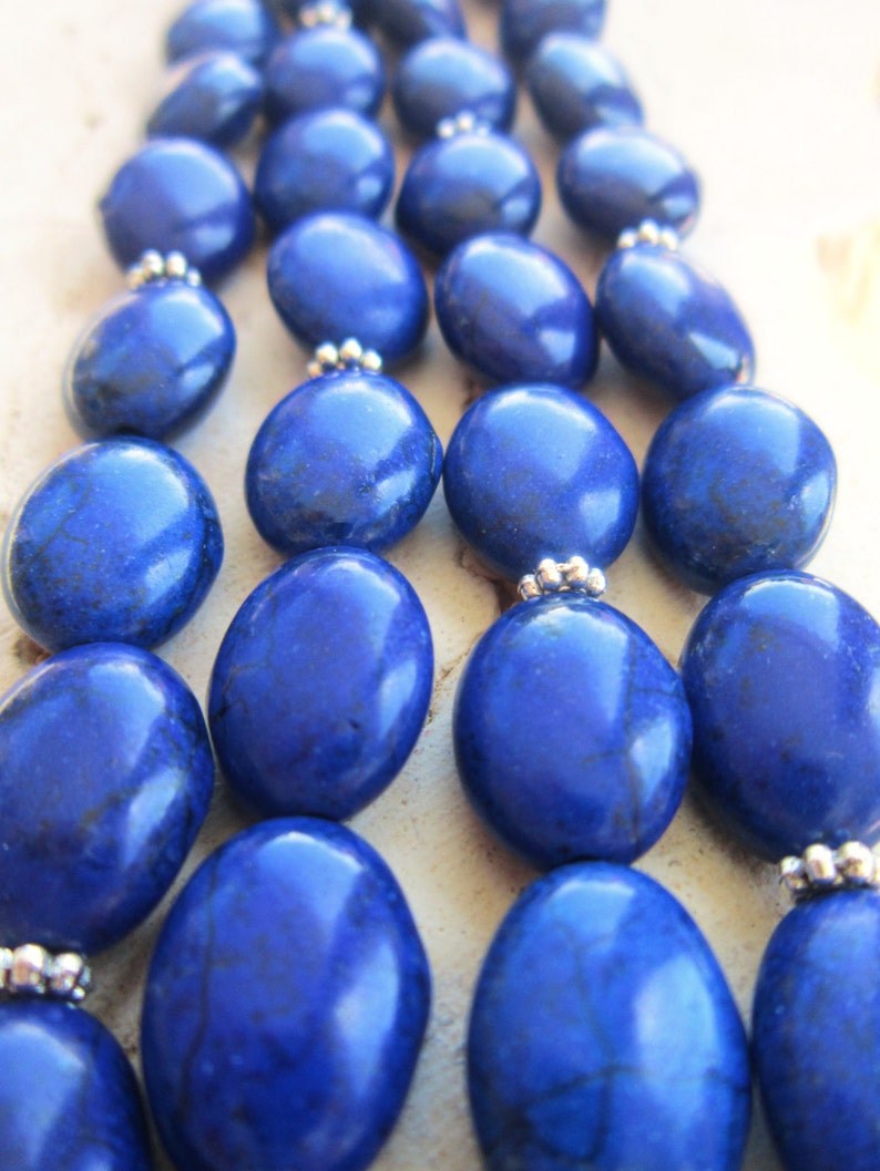 Royal Blue Turquoise Bracelet. Blue Howlite Multi Strand | Etsy