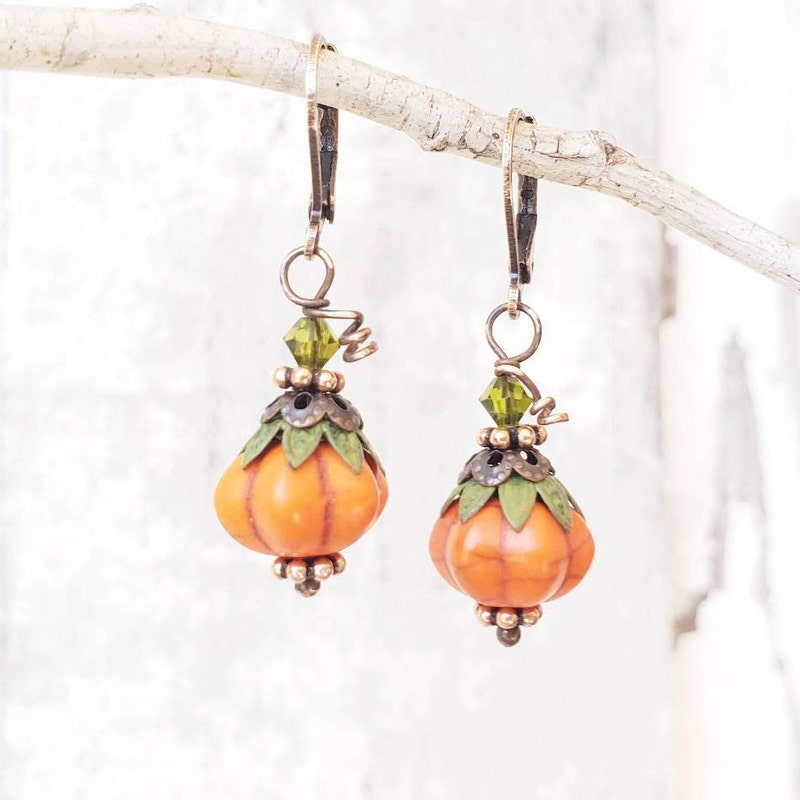 Pumpkin Earrings - Etsy