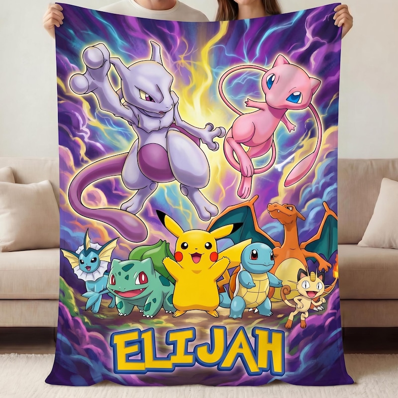 Pikachu Fleece Blanket - Etsy