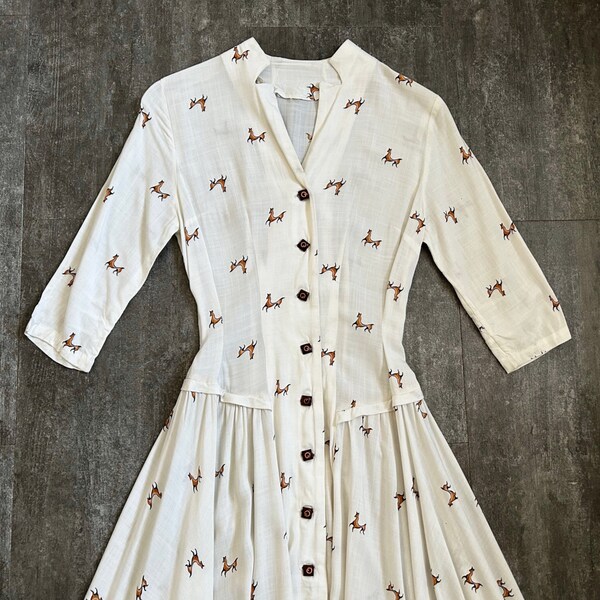 Fox Print Dress - Etsy