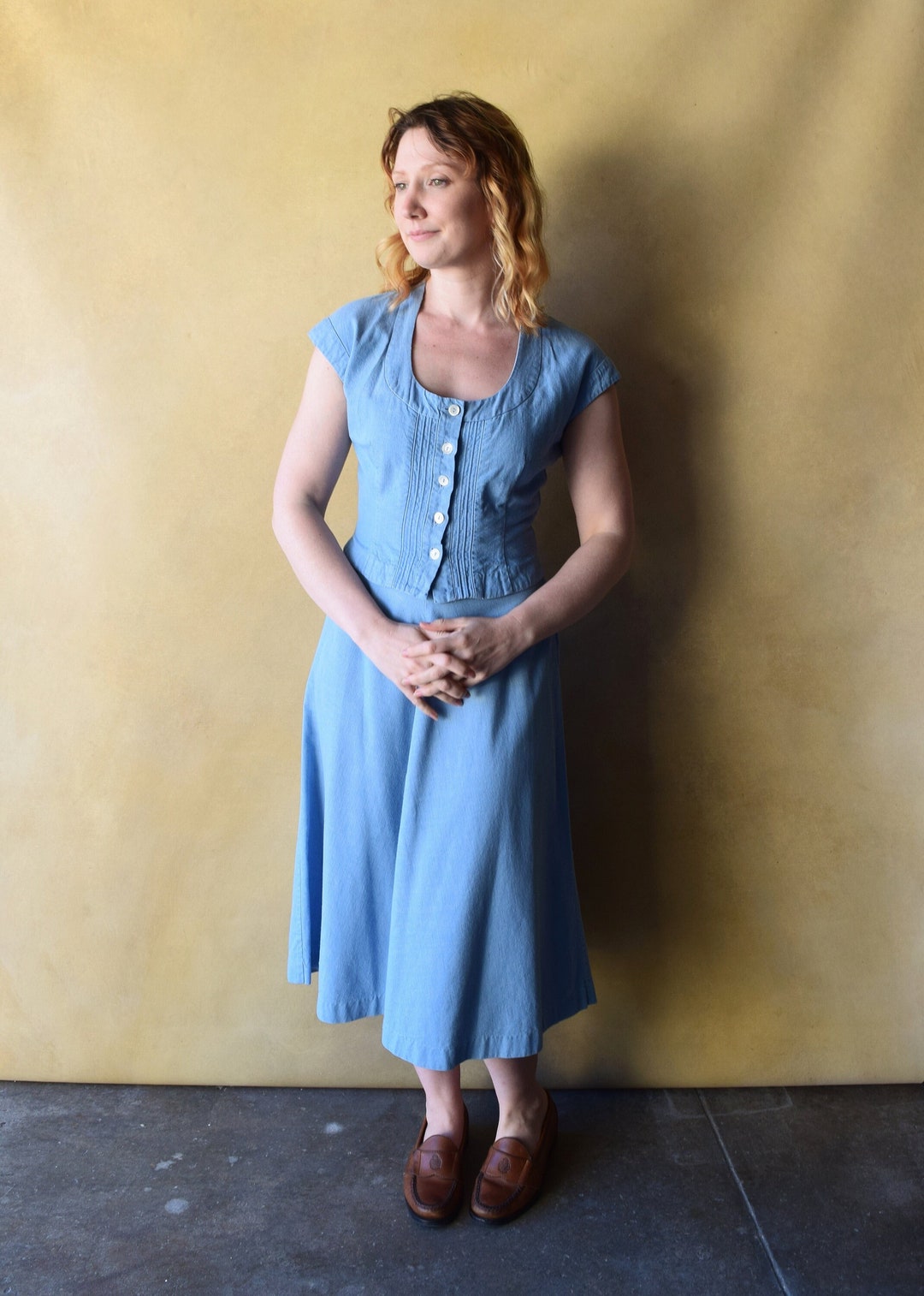Vintage 1940s 1950s Koret Denim Dress Set . Size Small to S/m - Etsy