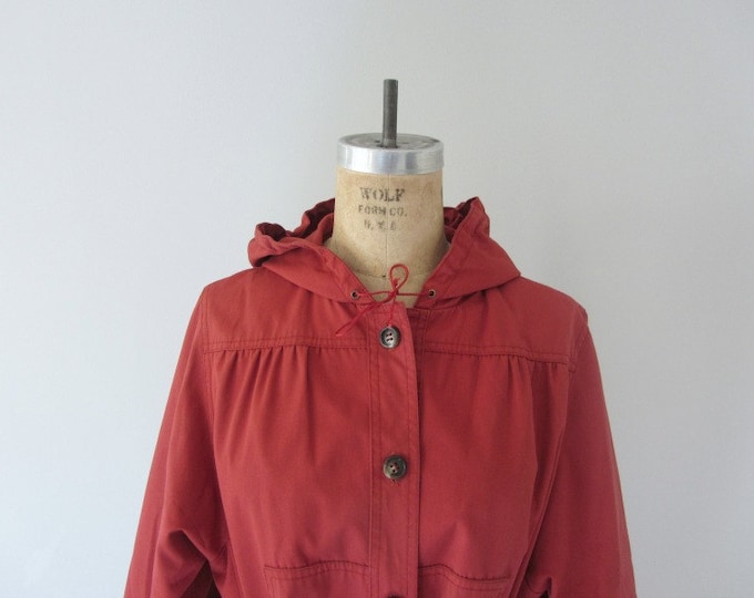 1970s Raincoat . 70s Rain Coat . Rust Fall Jacket - Etsy