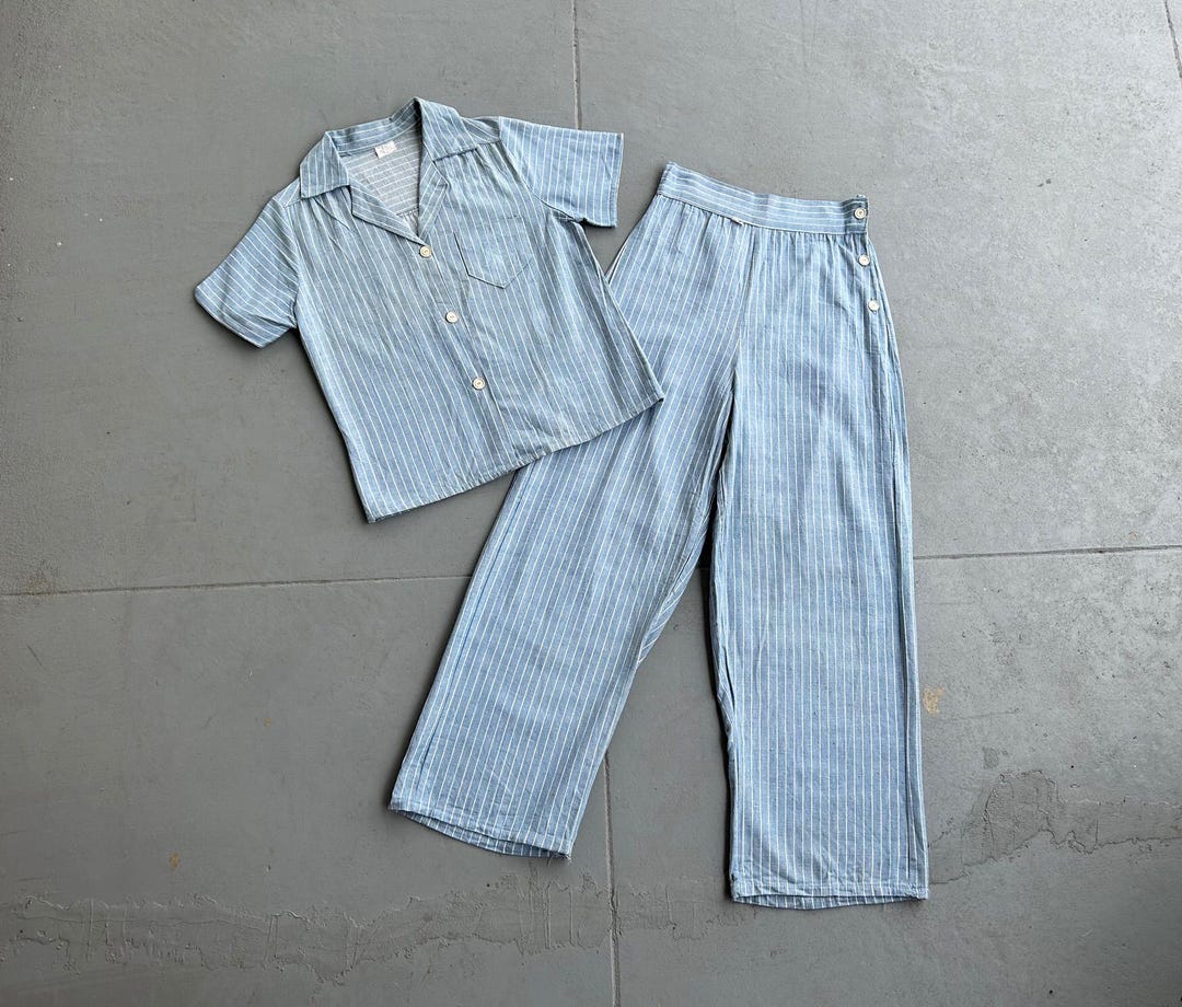 1940s Workwear Set . Vintage 40s Top and Pants . Size Xs to Xs/s - Etsy