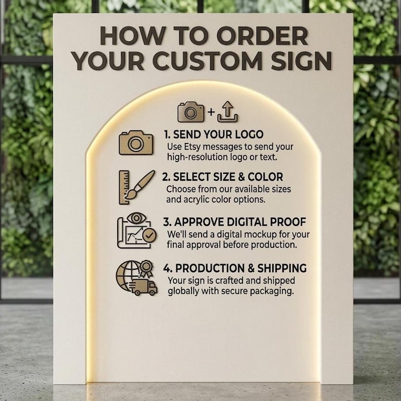 Custom Gold 3D Logo Sign, Backlit Atelier Branding, Illuminated Studio ...