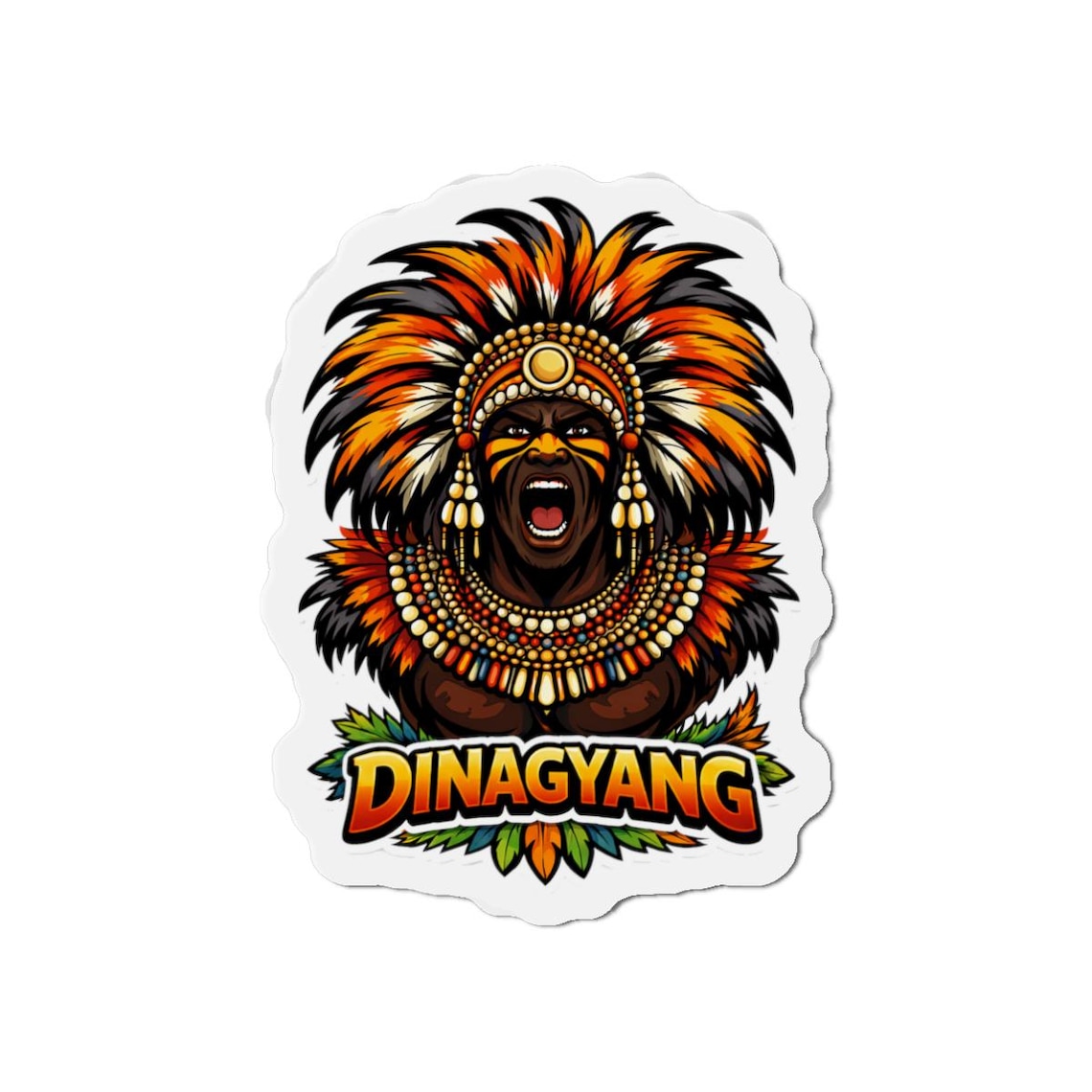 Dinagyang Festival Headdress Die-cut Magnet | Colorful Tribal Mask ...