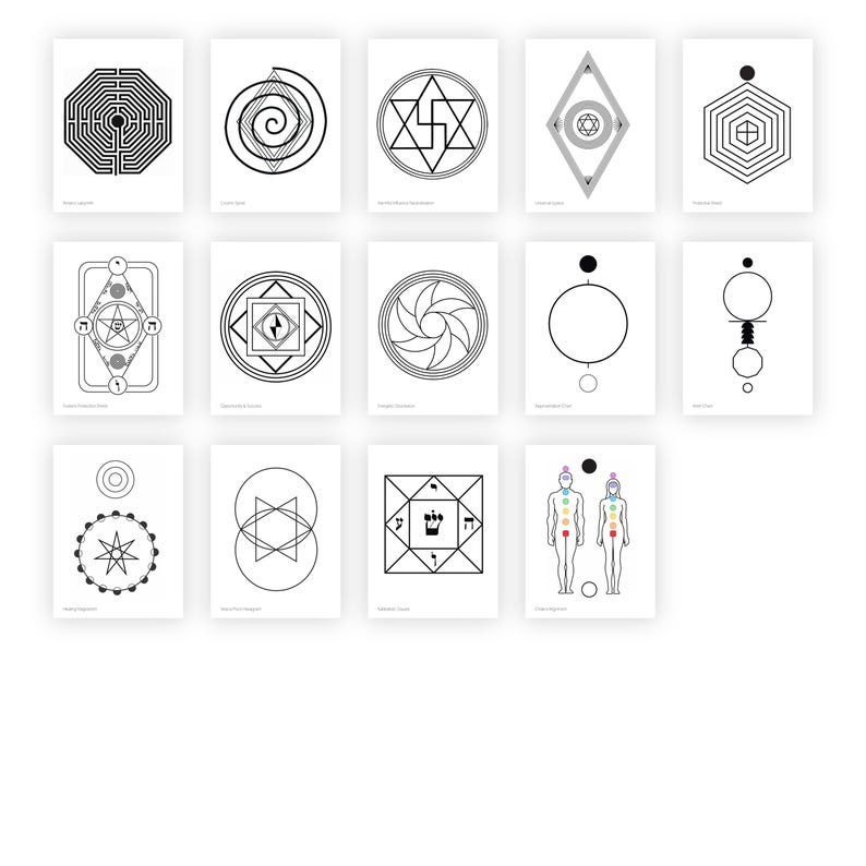 34 Radionic Charts Bundle PDF Ready to Print + Guide + Bonus ...