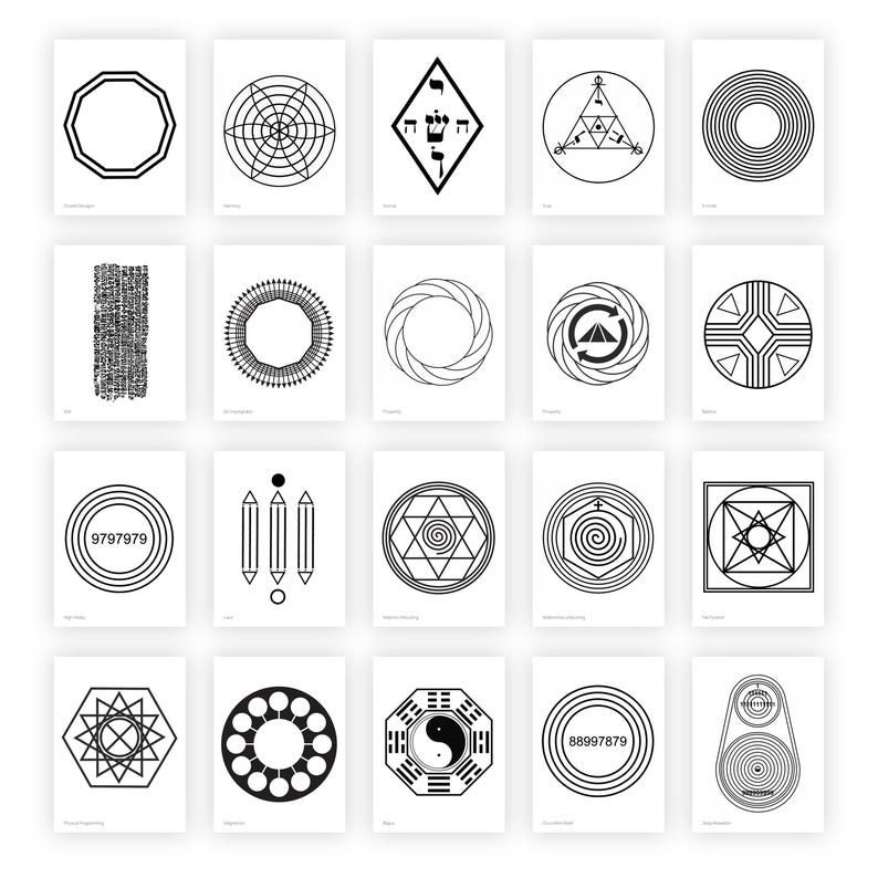34 Radionic Charts Bundle PDF Ready to Print + Guide + Bonus ...