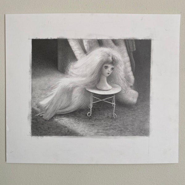 Nicole, Original Graphite Pencil Drawing of Beautiful Woman in Bopper ...
