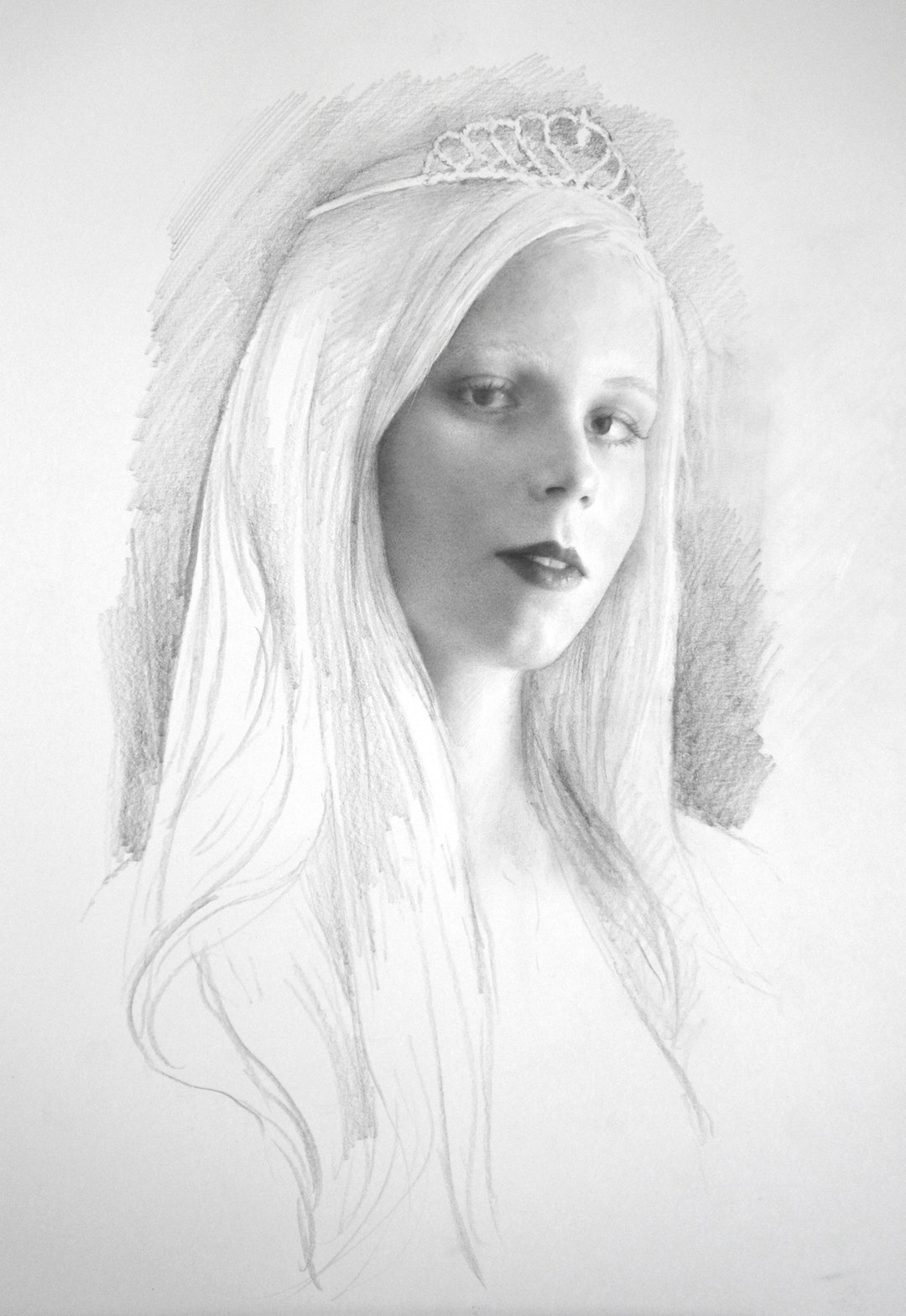 Tegan, Original Pencil Drawing of Blond Beauty Queen, Fine Art ...
