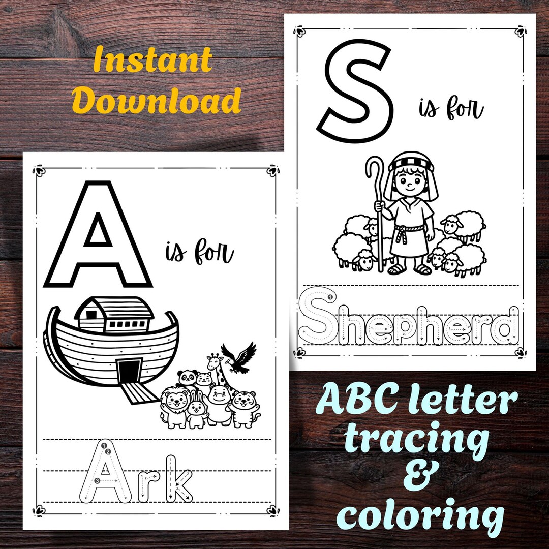 Bible Alphabet Tracing Printable | ABC Bible Worksheets for Kids ...