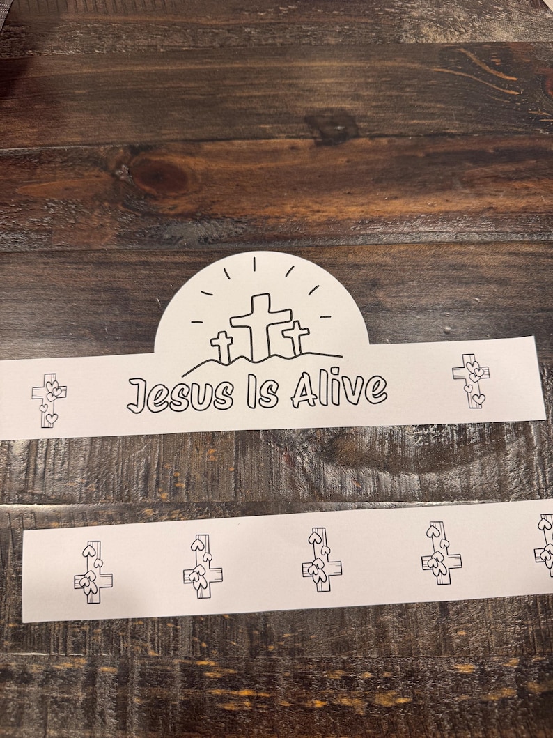 Jesus is Alive Kids Easter Headband Paper Crown Craft Printable Easter ...