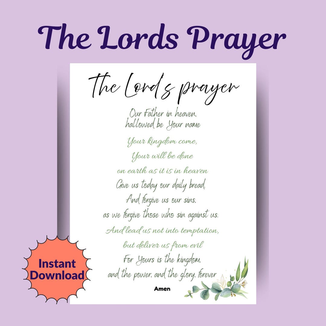 The Lord’s Prayer Wall Art Printable | Christian Nursery Decor | Bible ...