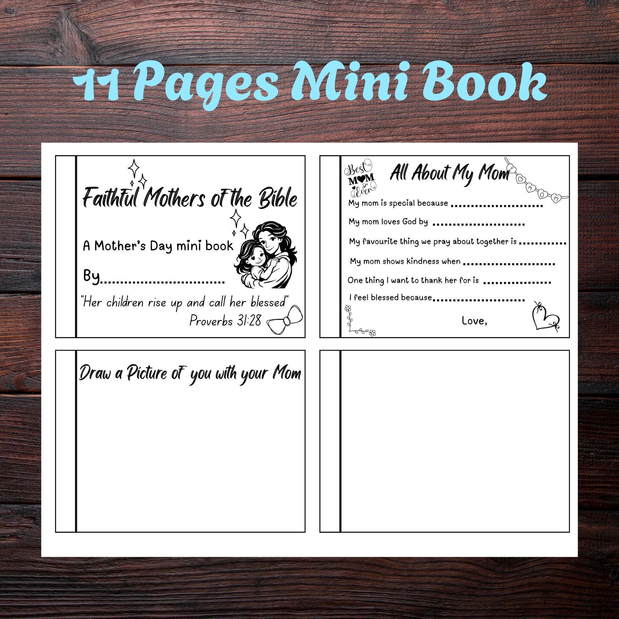 Mother’s Day Sunday School Activity | Mothers of the Bible Mini Book ...
