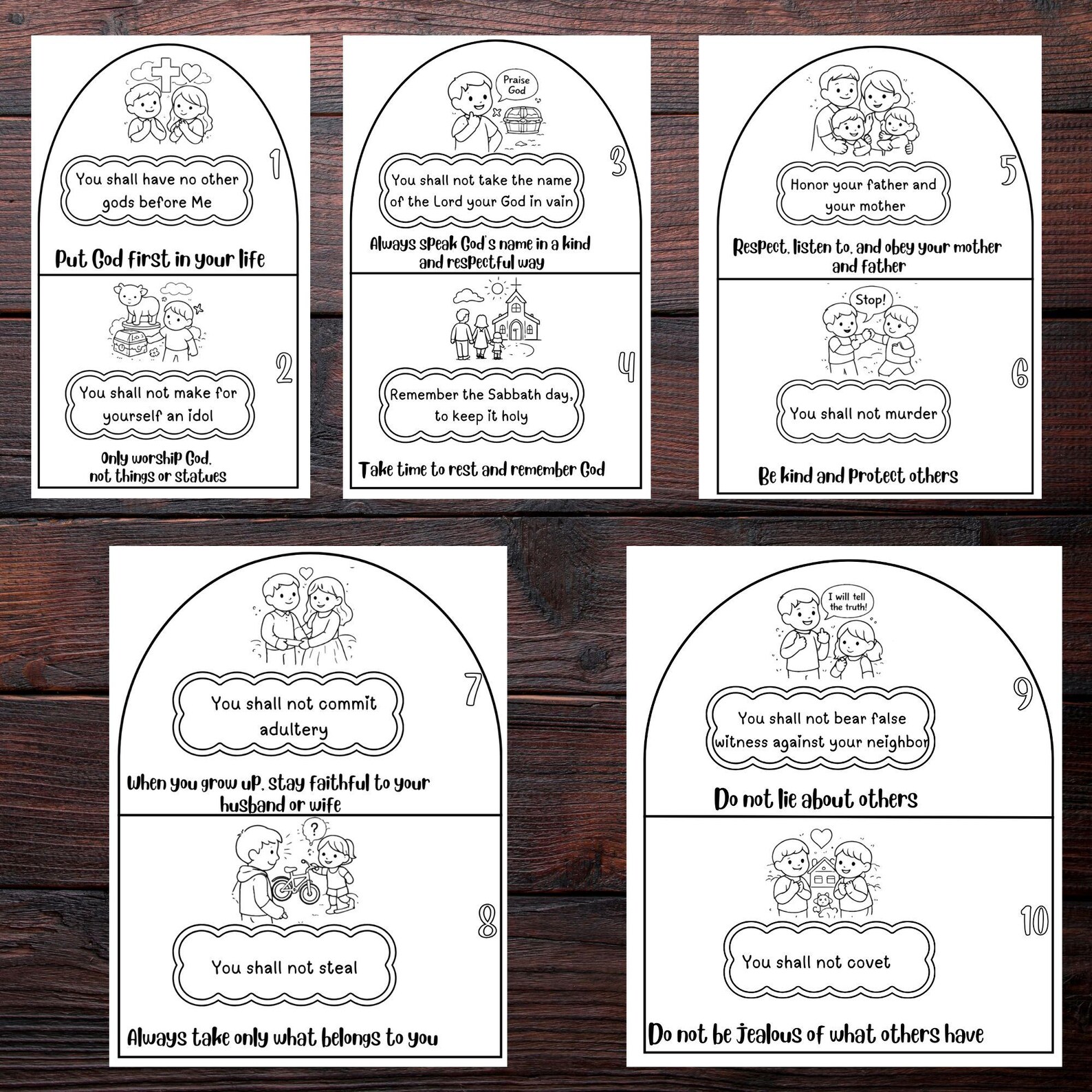 10 Commandments Flip Book Printable | Bible Craft for Kids | Sunday ...