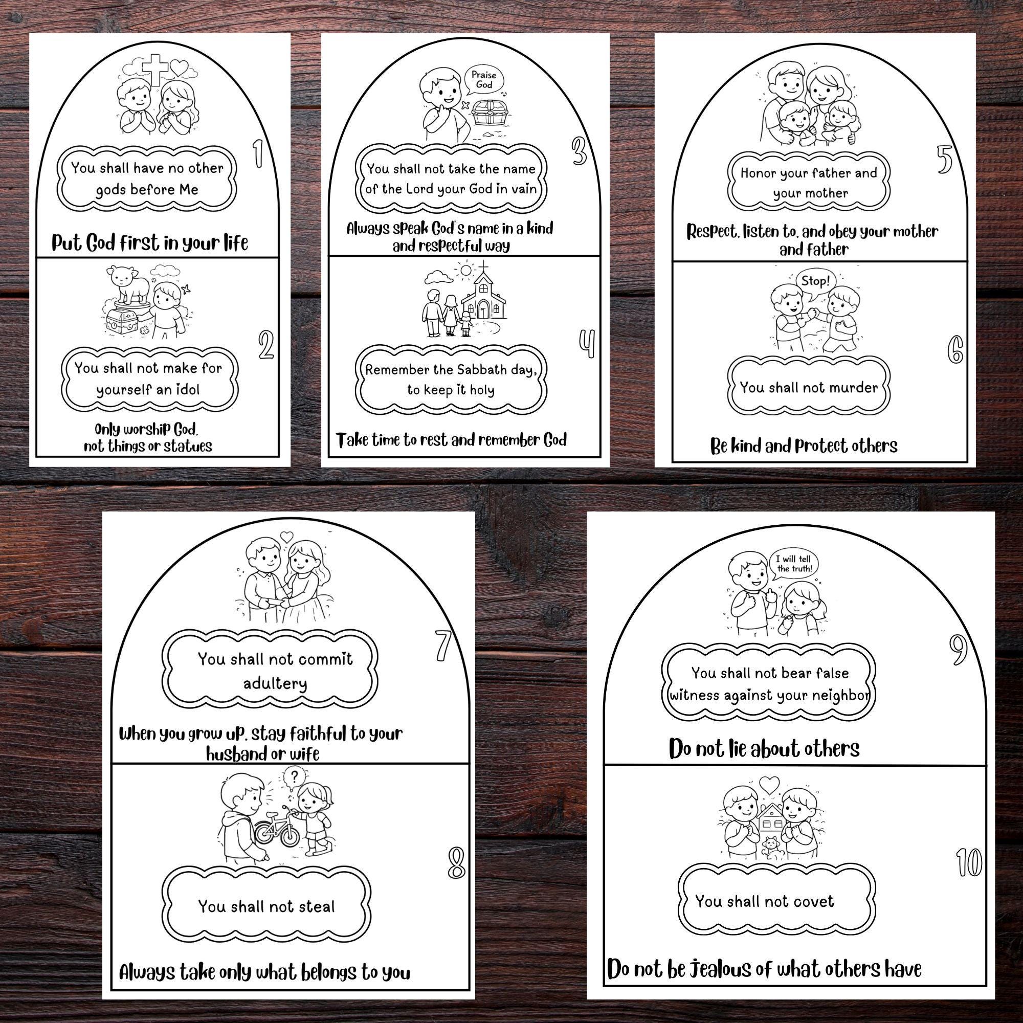 10 Commandments Flip Book Printable | Bible Craft for Kids | Sunday ...