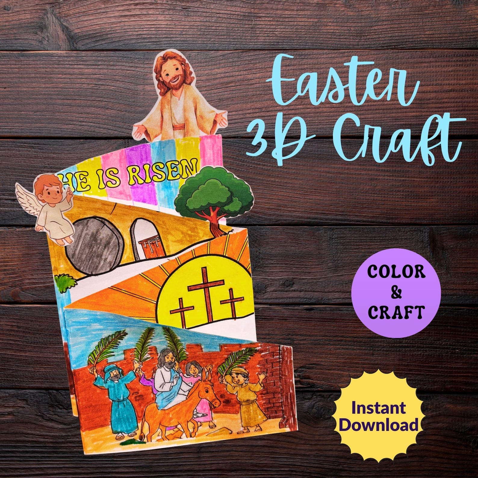 Easter Coloring Page for Kids | Christian Craft for 6-12 Age| Bible ...