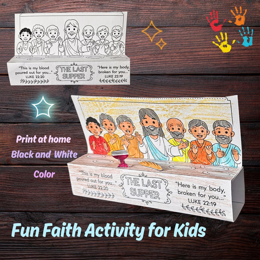 Christian Easter Craft Printable for Kids | Last Supper Homeschool ...
