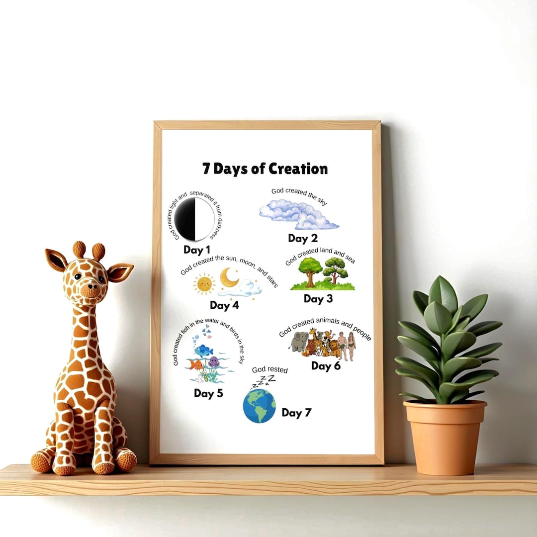 7 Days of Creation Art Printable | Christian Nursery, Sunday School ...