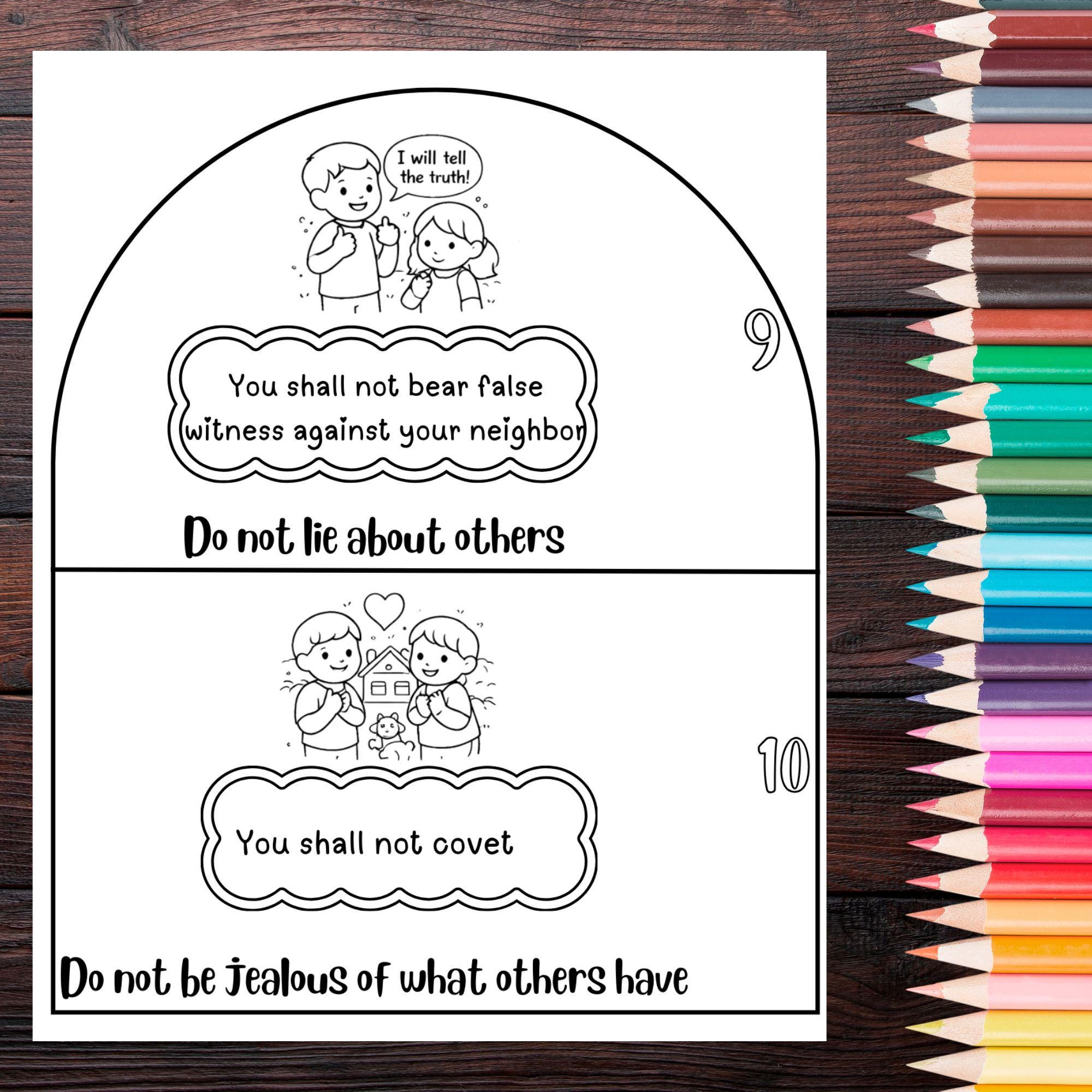 10 Commandments Flip Book Printable | Bible Craft for Kids | Sunday ...