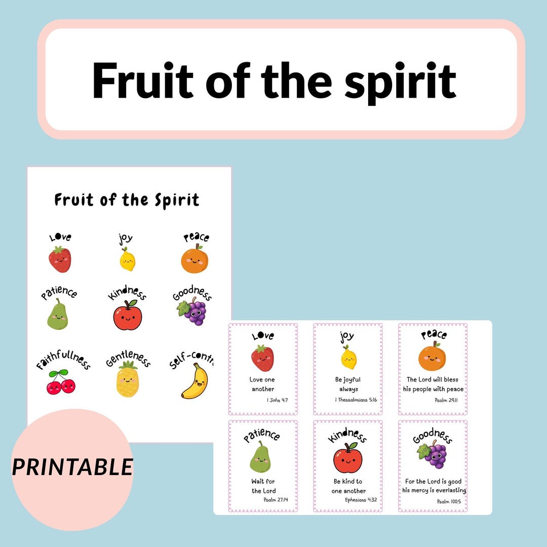 Fruit of the Spirit Poster & Cards Printable | Christian Kids Sunday ...