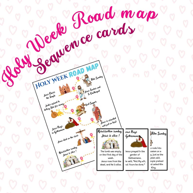 Holy Week Time Line Activity for Kids | Easter Story Road Map Poster ...