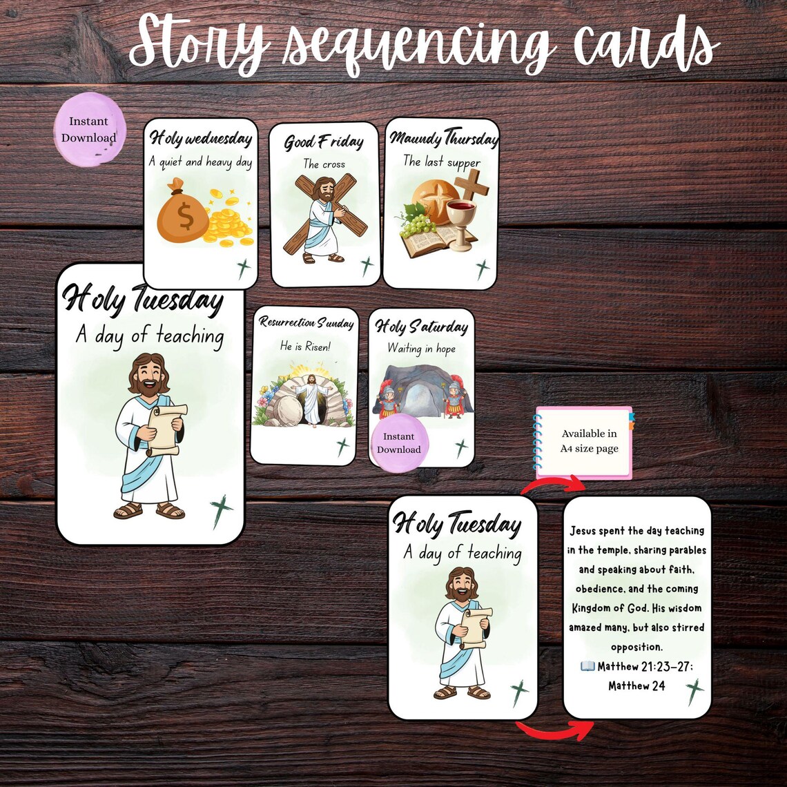 Holy Week Activity Pack for Kids| Easter Sunday School Printable Bundle ...