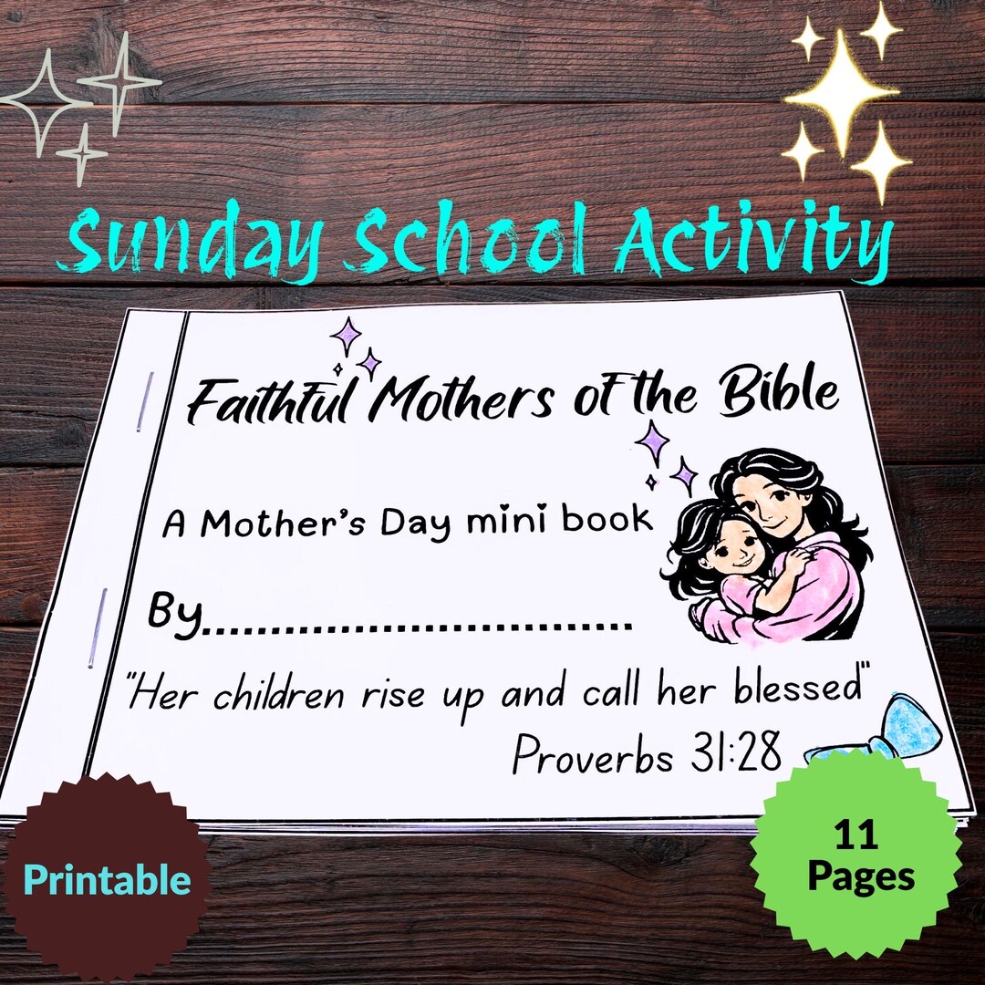Mother’s Day Sunday School Activity | Mothers of the Bible Mini Book ...