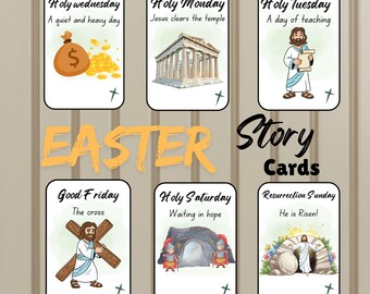 Easter Bible Story Cards Printable for Kids | Sunday School Activity ...