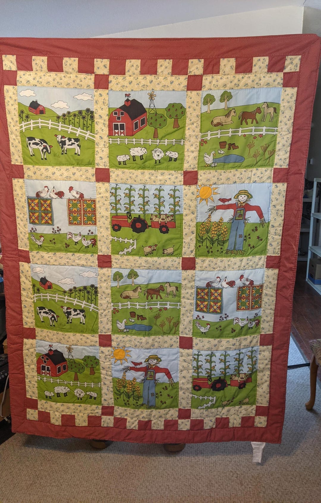 Farmhouse Scarecrow/sheep Farmhouse Pillows/blanket - Etsy