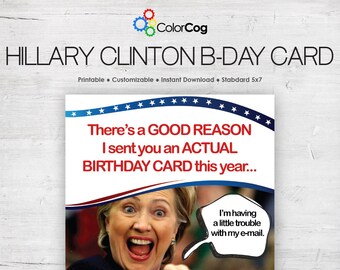 Hillary Clinton Bday Card Funny - Etsy