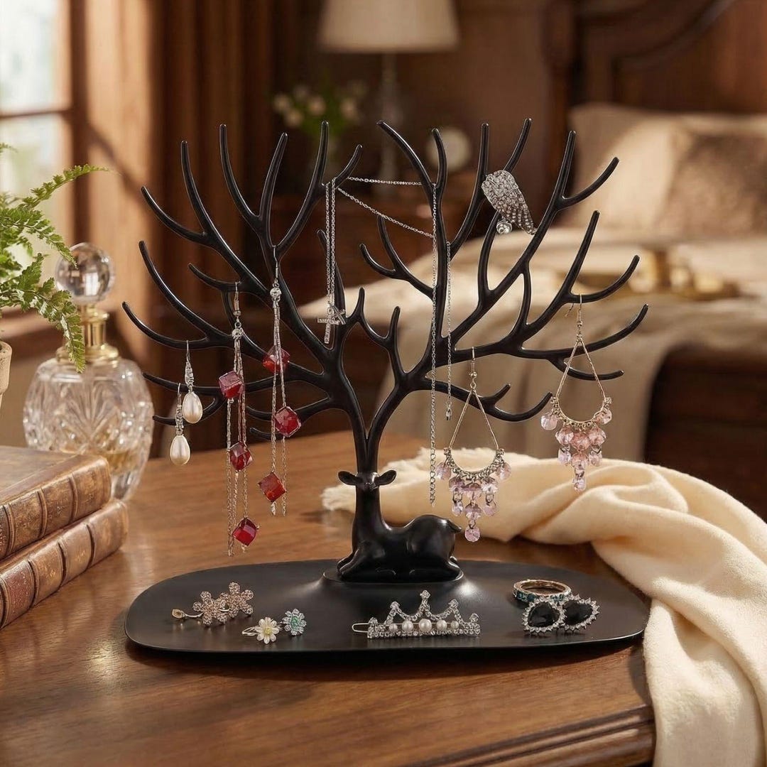 Jewelry Tree Holder Stand, Necklace & Earring Organizer Display, Antler ...