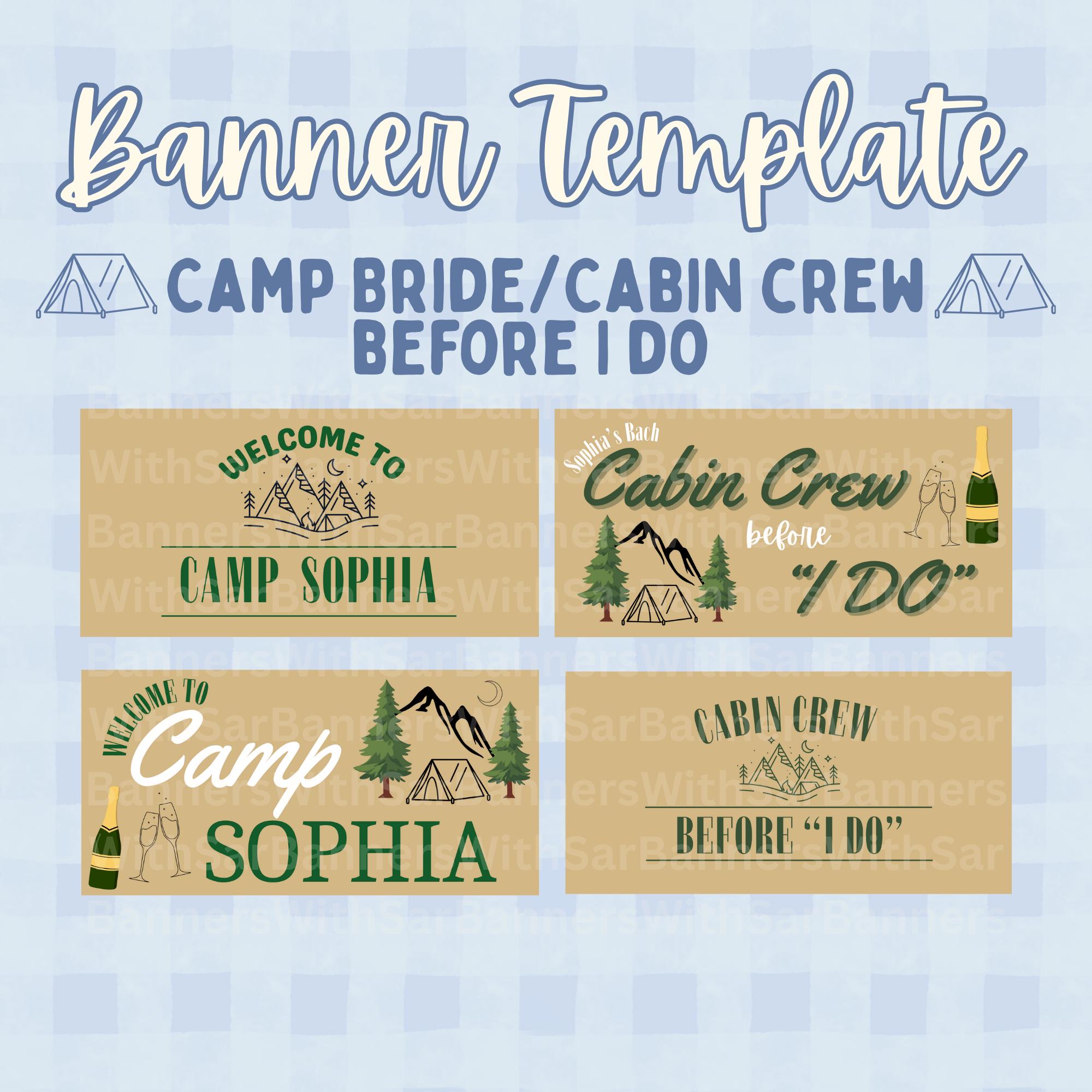 Camp Bride Banner Template | Camping Bachelorette Party Decor (editable ...