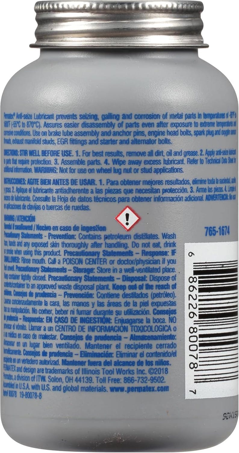 Permatex 80078 Anti-seize Lubricant, 8 Oz - Etsy