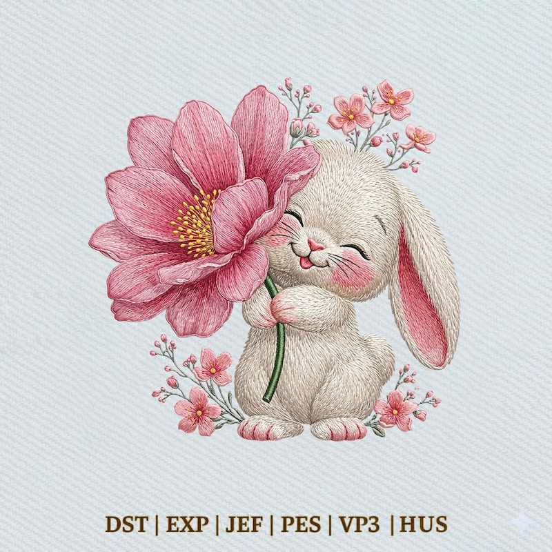 Rabbits Embroidery Design - Etsy