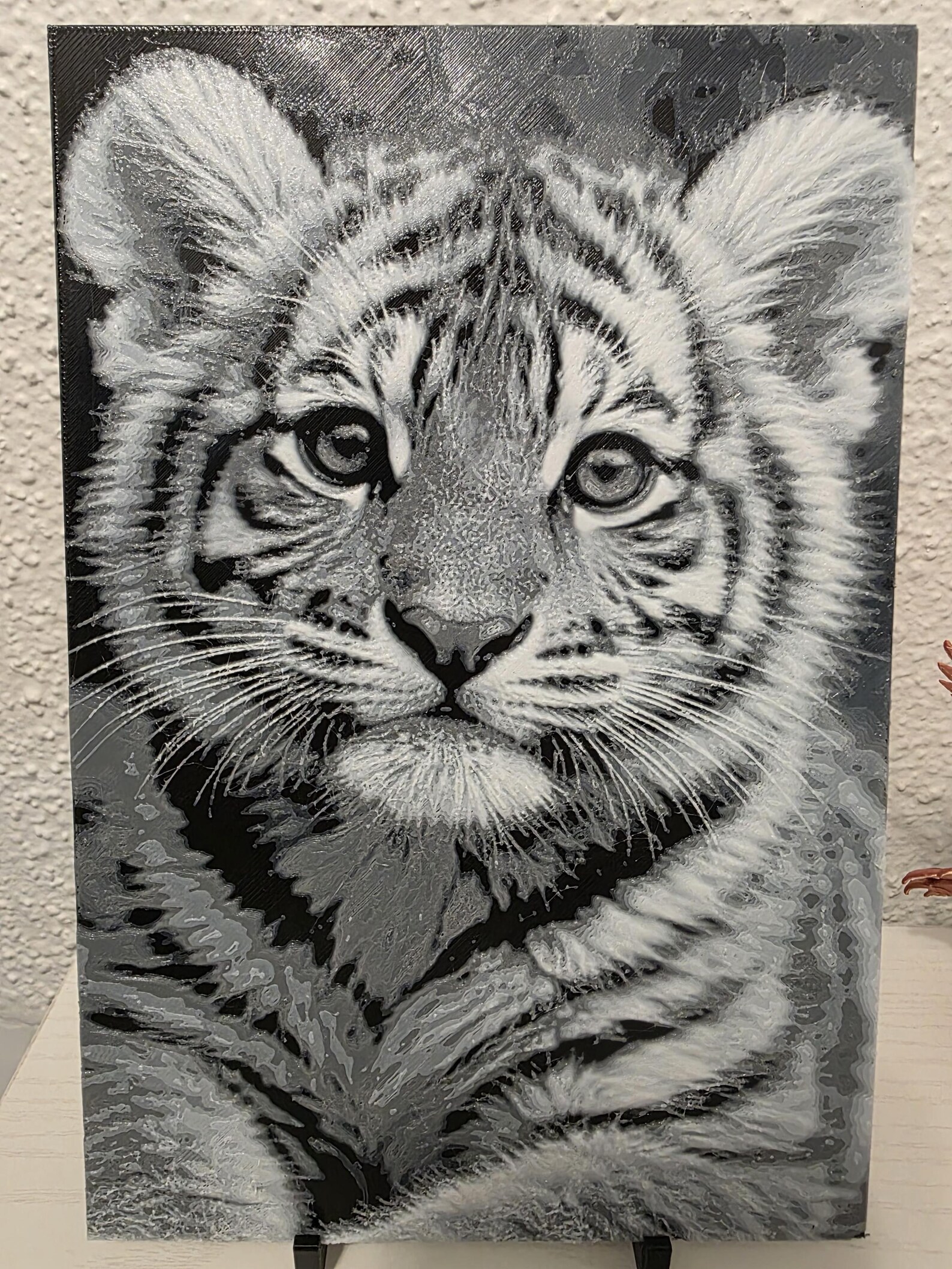3D Printed Tiger Cub Wall Art, Holographic Decor - Etsy