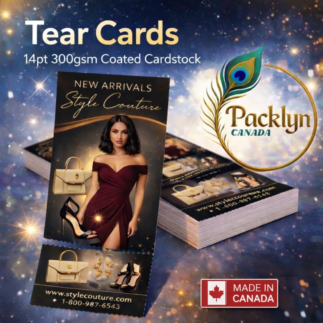 Custom Tear Card Design + Print | 14pt 300gsm Coated Cardstock | Single ...