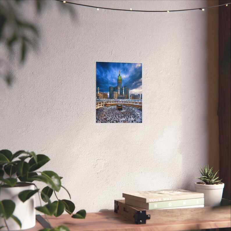 Kaaba & Clock Tower Mecca Poster | Islamic Wall Art Print | Masjid Al ...