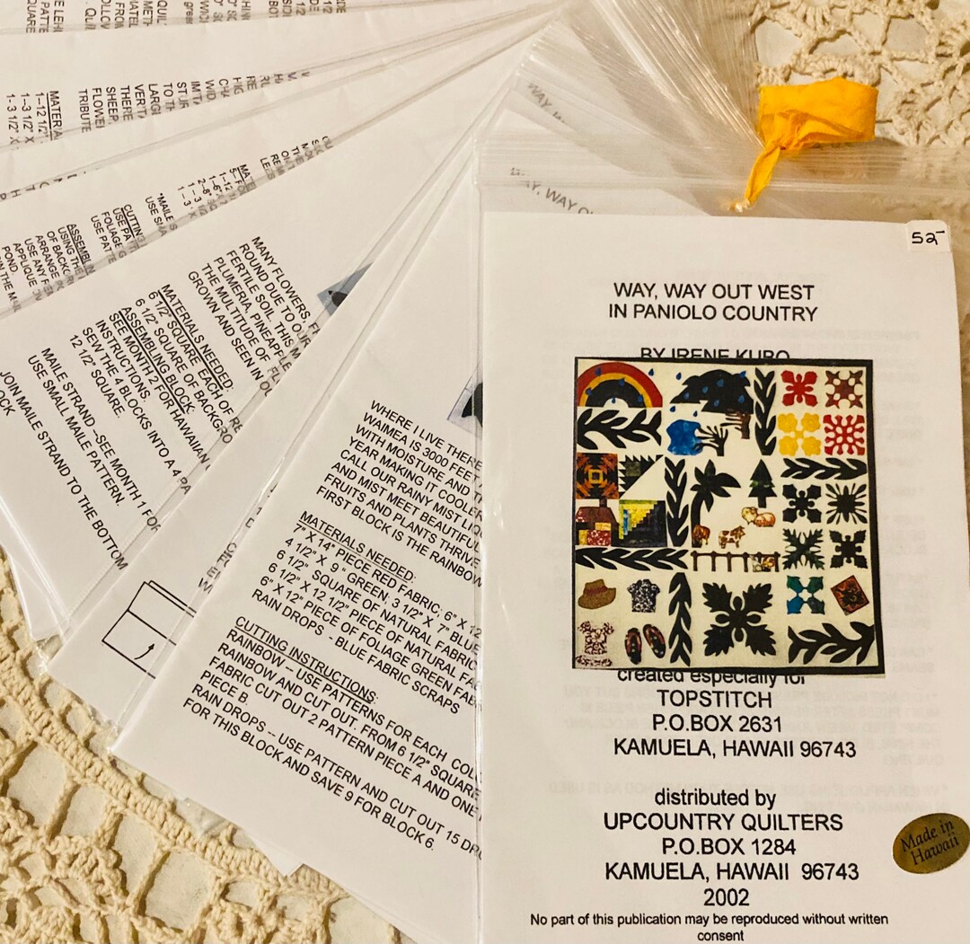 Way, Way Out West in Paniolo Country by Irene Kubo - 9 Block of the ...