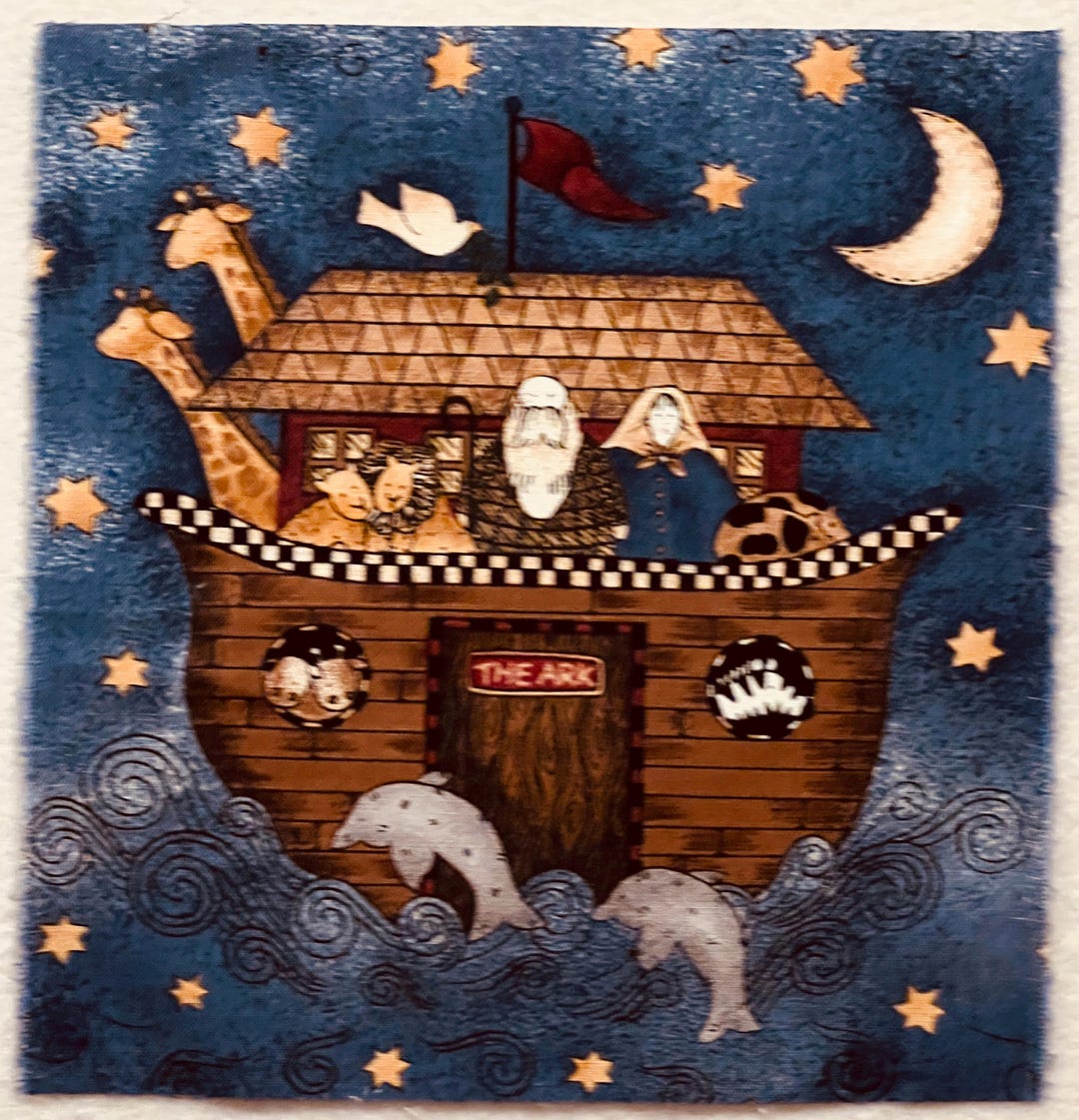 Vintage 10 Noah's Ark Blocks - Approx. 6" X 6-1/2" - Daisy Kingdom ...